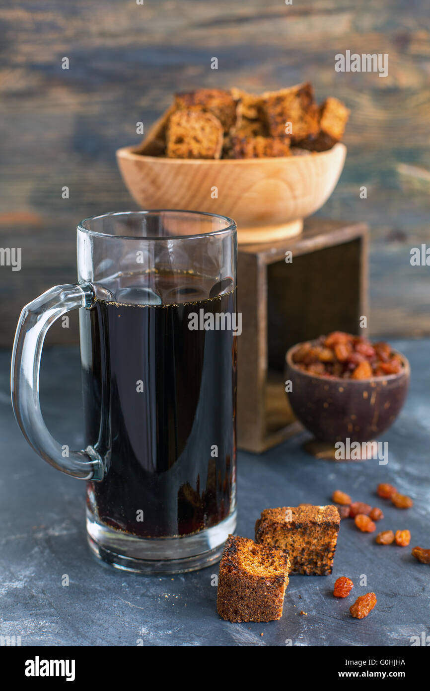 Refreshing a traditional Russian drink - kvass Stock Photo - Alamy