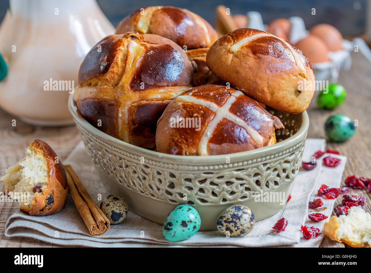 English Easter buns Stock Photo - Alamy
