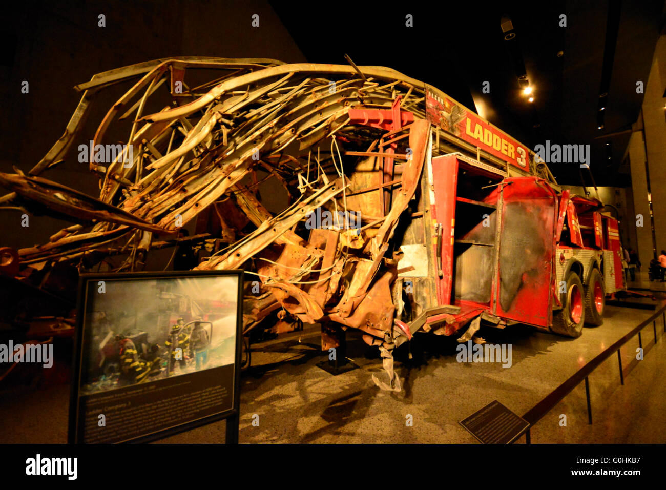 The remains of Ladder 3 in the 9/11 Museum,Manhattan,NewYork City,USA ...