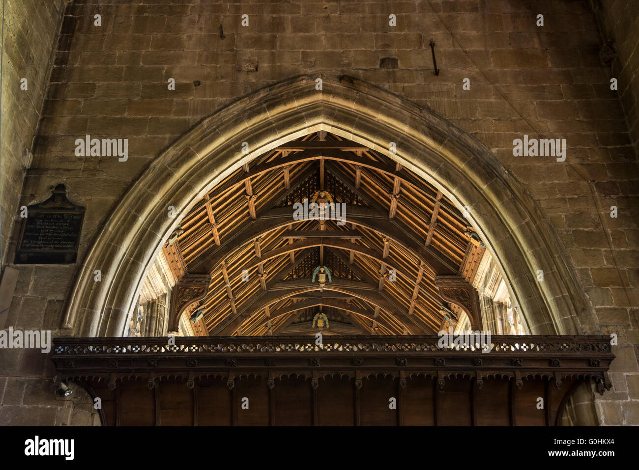 Interior of the Cathedral of the Peak in Tideswell village, Derbyshire ...