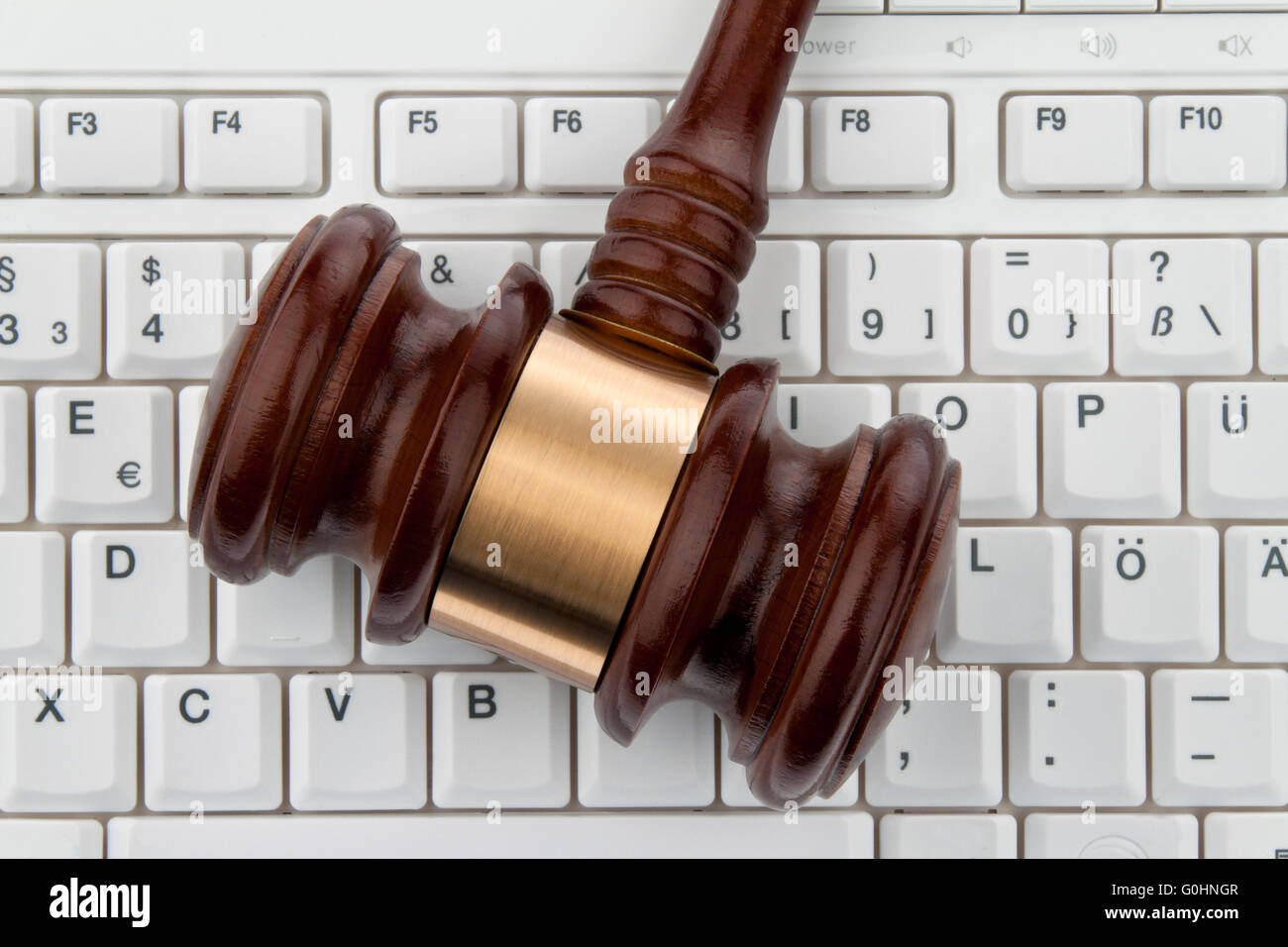 Gavel and keyboard. Legal security on the Internet Stock Photo - Alamy