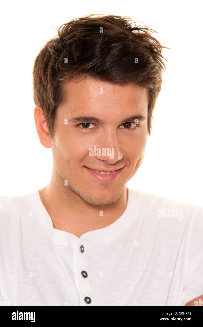 Young, nice man, friendly smile. Portrait Stock Photo - Alamy