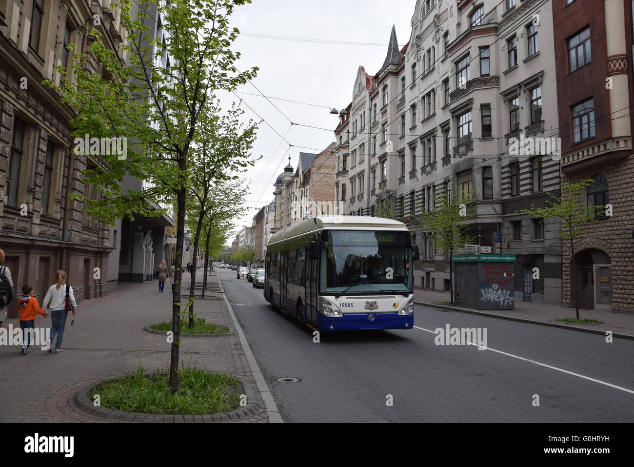 Road passenger transport of Riga. Buses and trolleybuses in the city ...