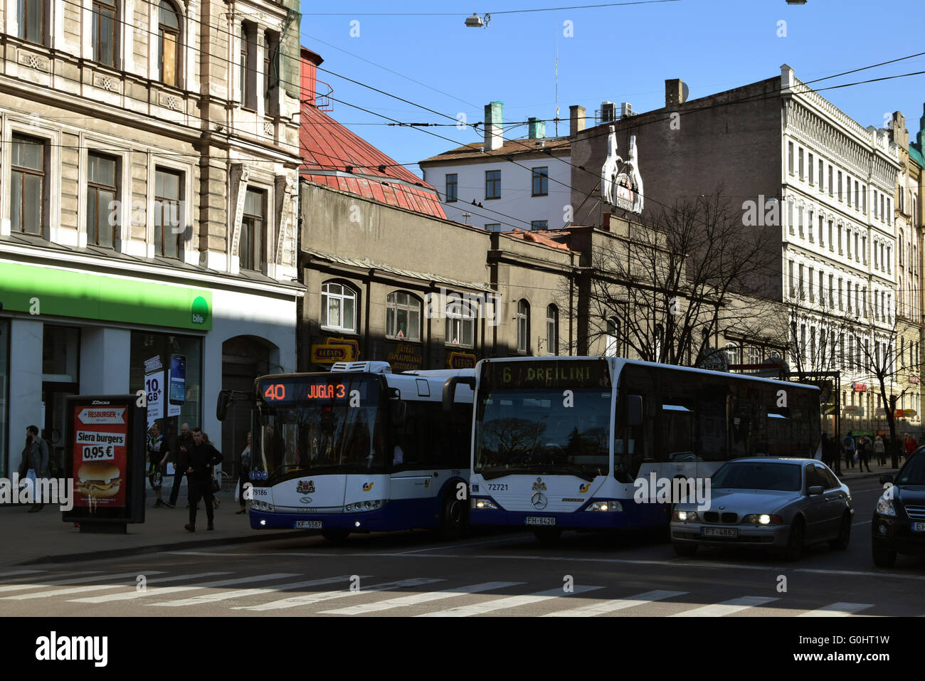 Road passenger transport of Riga. Buses and trolleybuses in the city ...