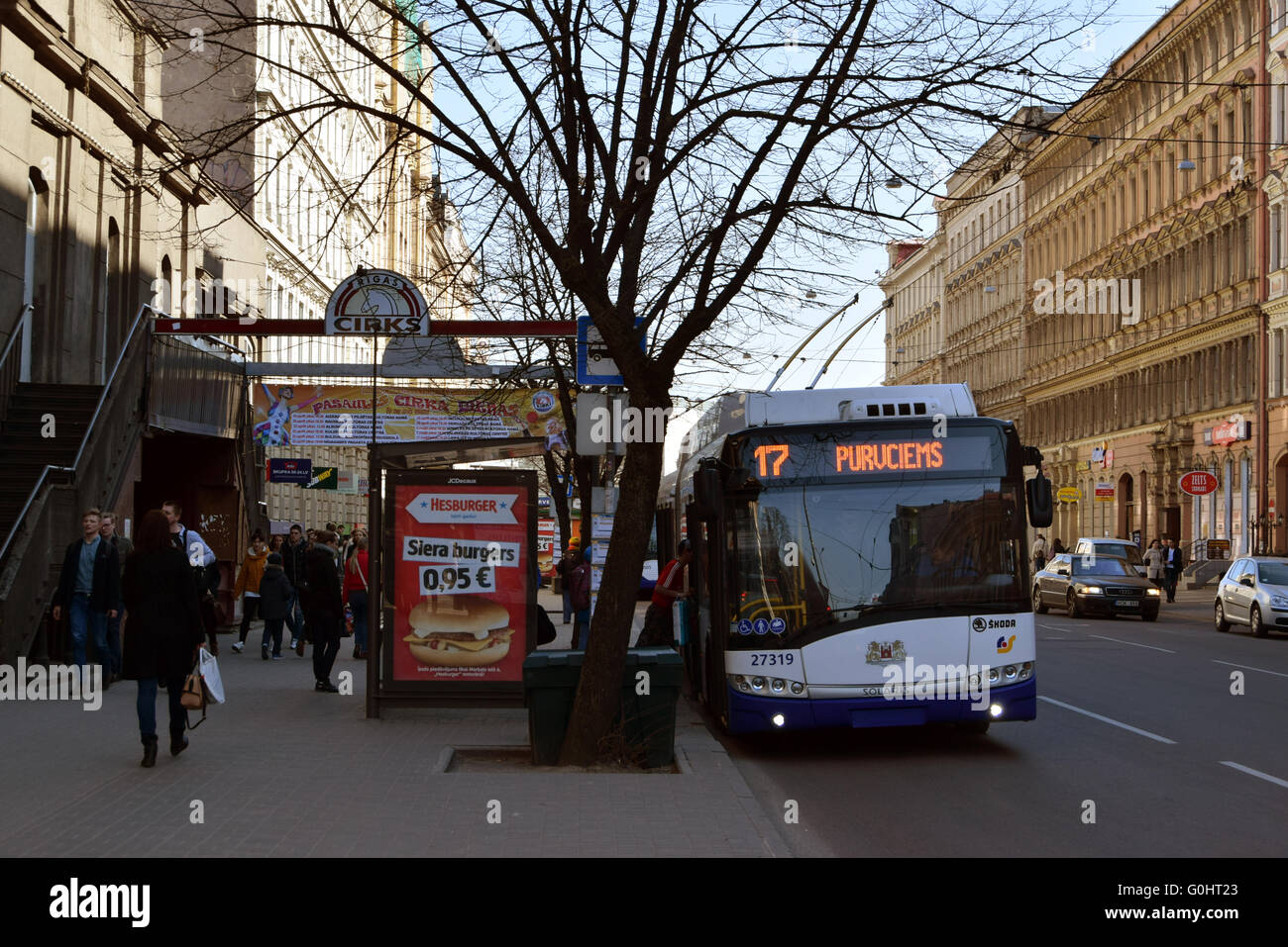 Road passenger transport of Riga. Buses and trolleybuses in the city ...
