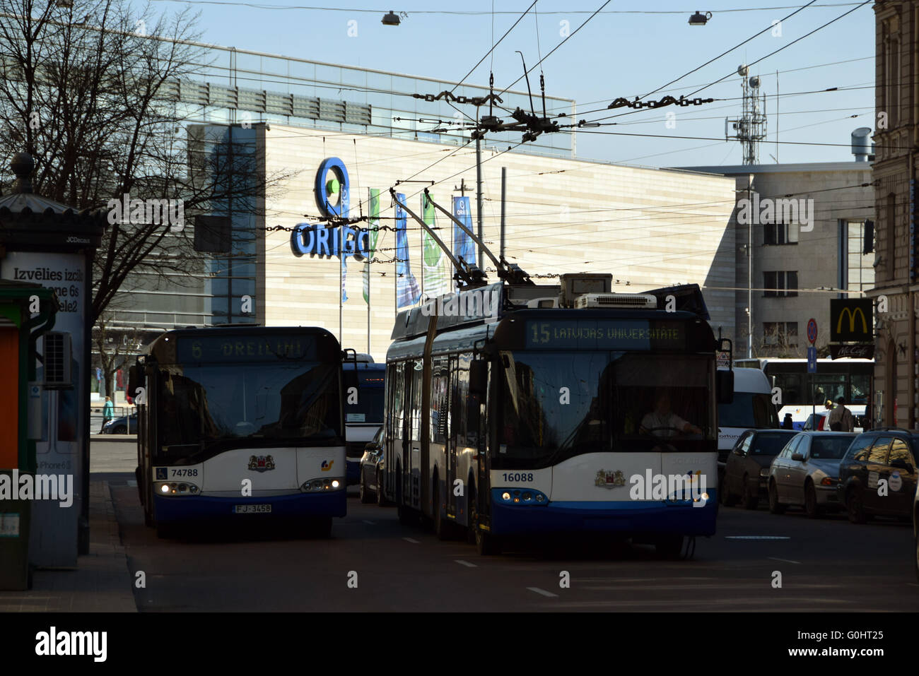 Road passenger transport of Riga. Buses and trolleybuses in the city ...