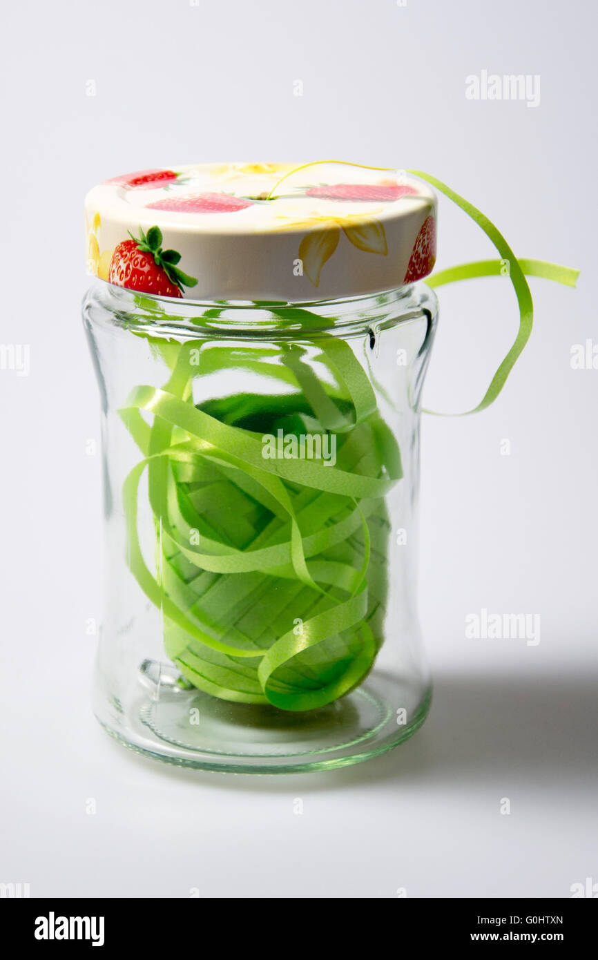 Decorative jar with ribbon hi-res stock photography and images - Alamy