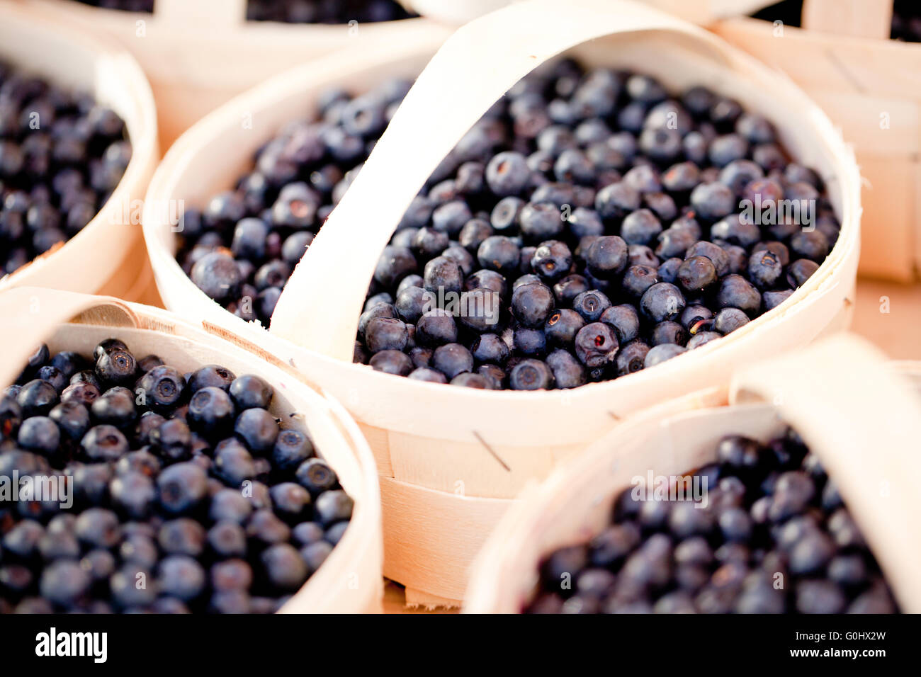 healthy fresh blueberries macro closeup on market outdoor Stock Photo ...