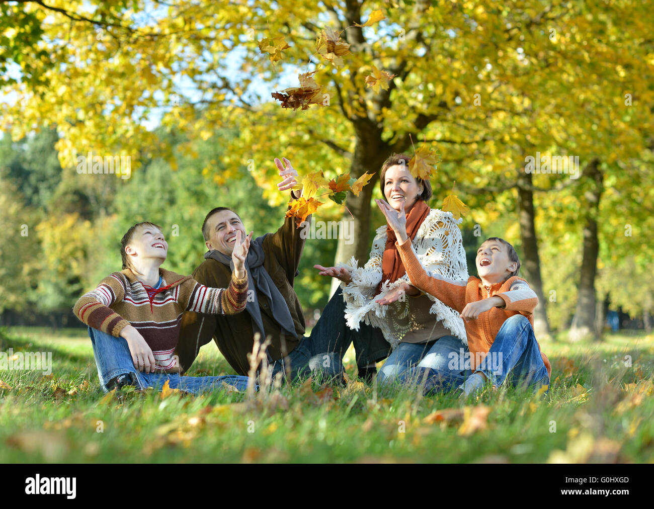 Beautiful happy family Stock Photo - Alamy