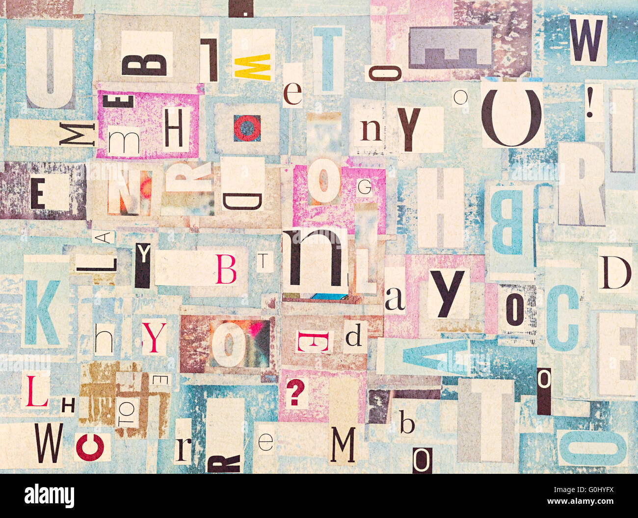 Colorful Grunge Cutout Letters Background Stock Photo - Alamy