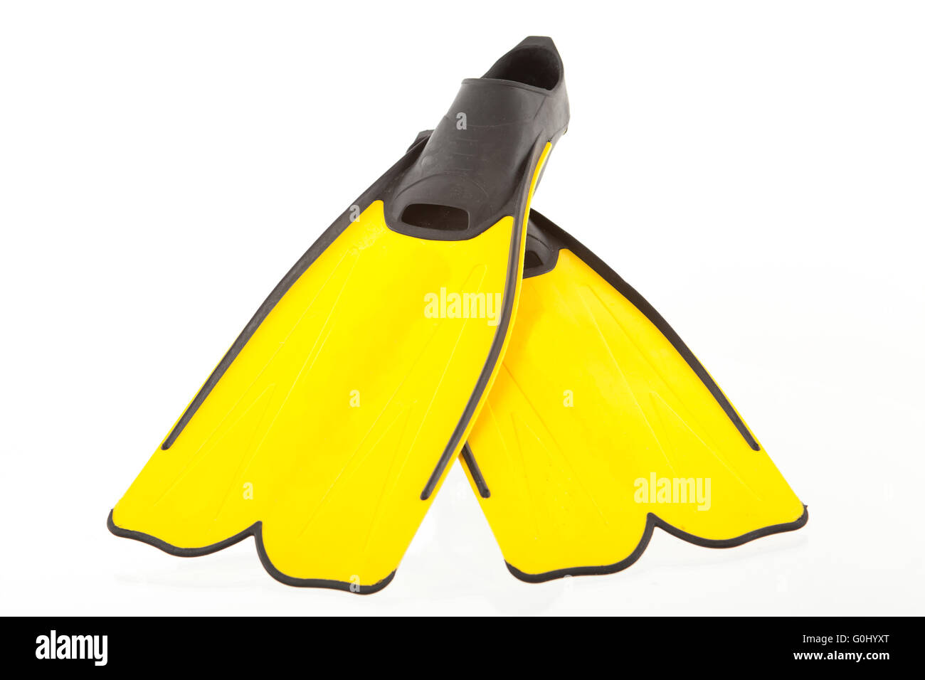 yellow snorkeling fins isolated Stock Photo - Alamy