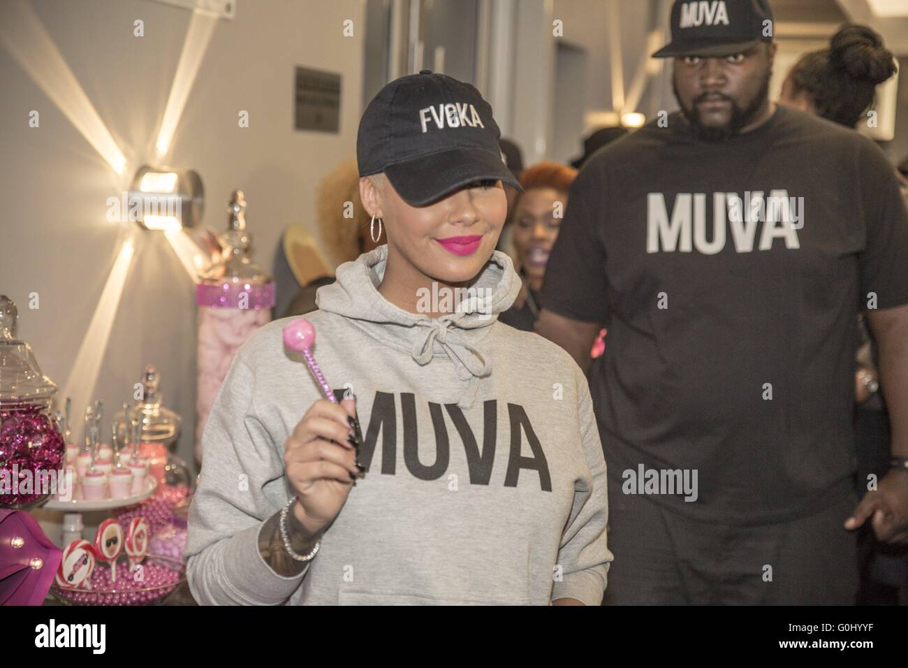 These are pics from Amber Rose's "Muva Moji" Emoji Launch last night at ...