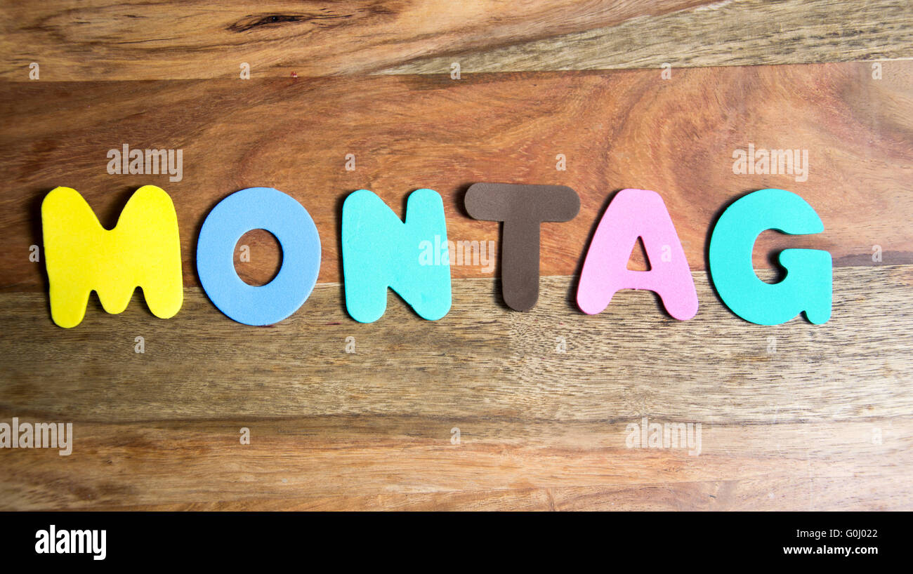 word Montag formed by colorful letters Stock Photo - Alamy