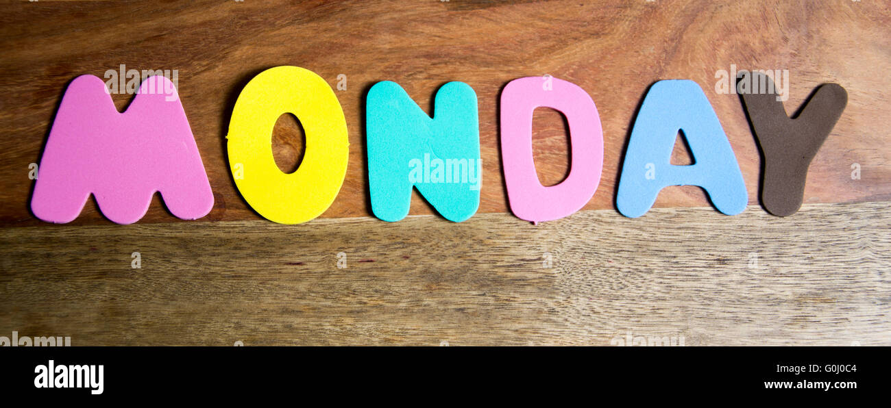 Word monday formed by colorful letters Stock Photo - Alamy