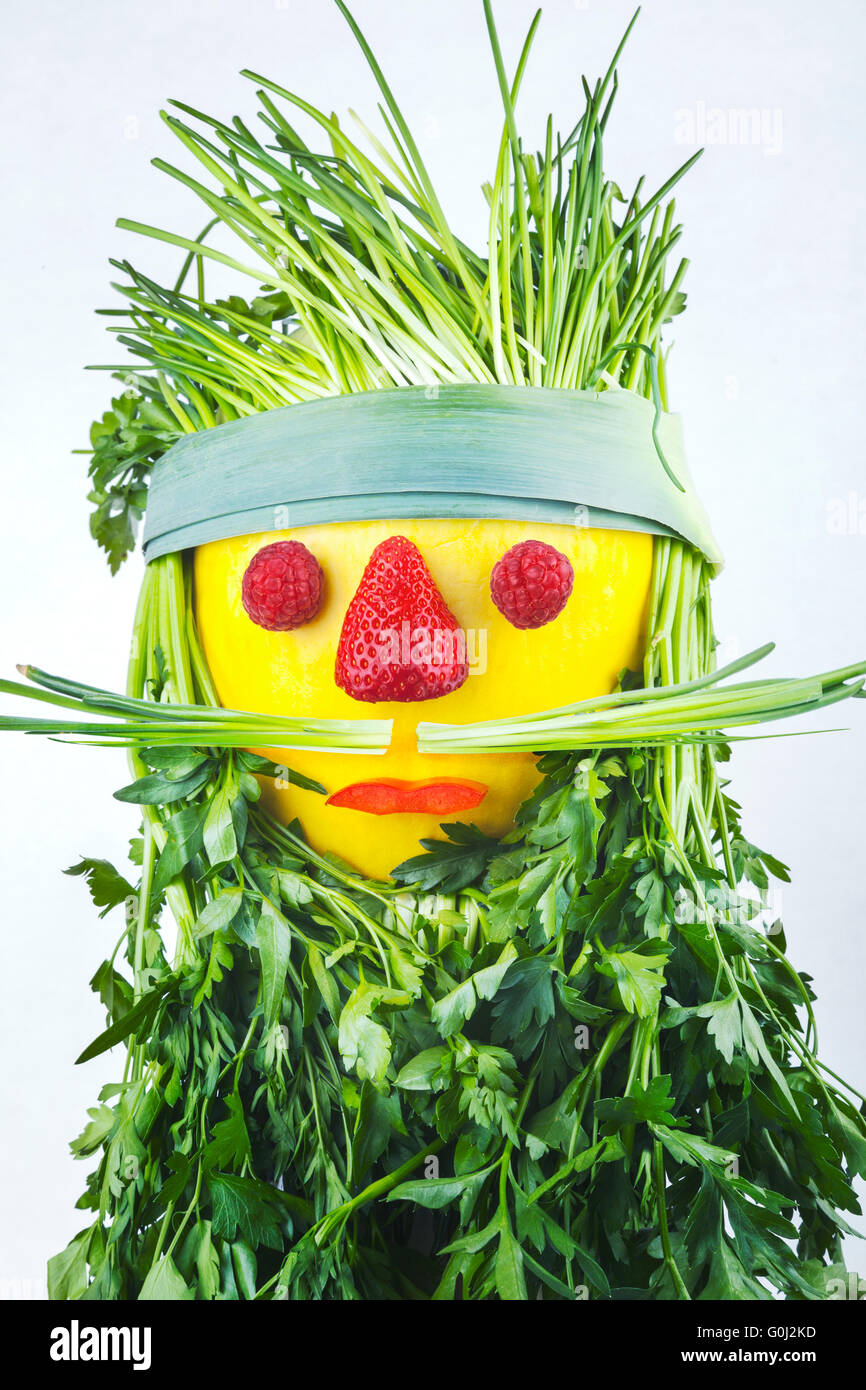 hipster head with vegetables, 2016 Stock Photo - Alamy