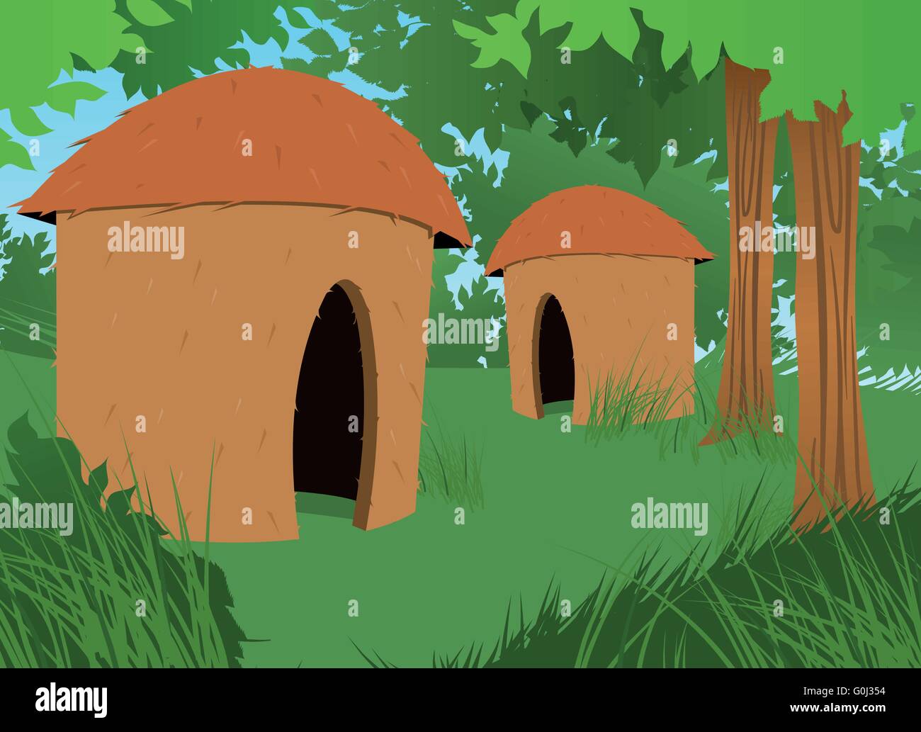 Grass house indian Stock Vector Images - Alamy