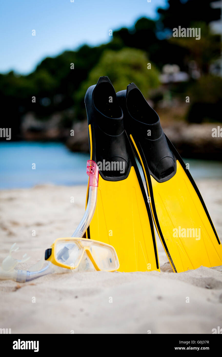 Yellow scuba fins hi-res stock photography and images - Alamy
