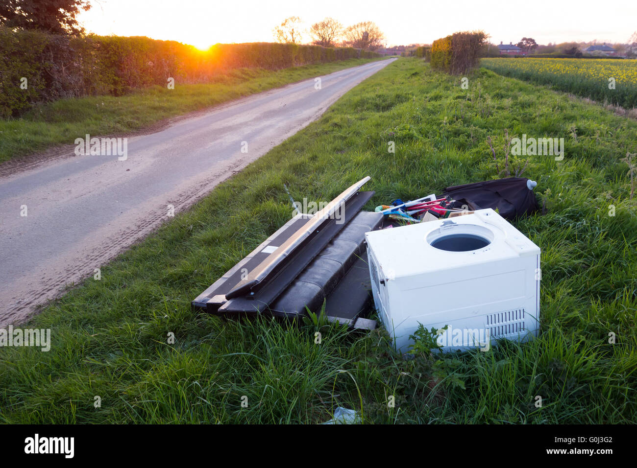 fly tipping in the UK Stock Photo - Alamy