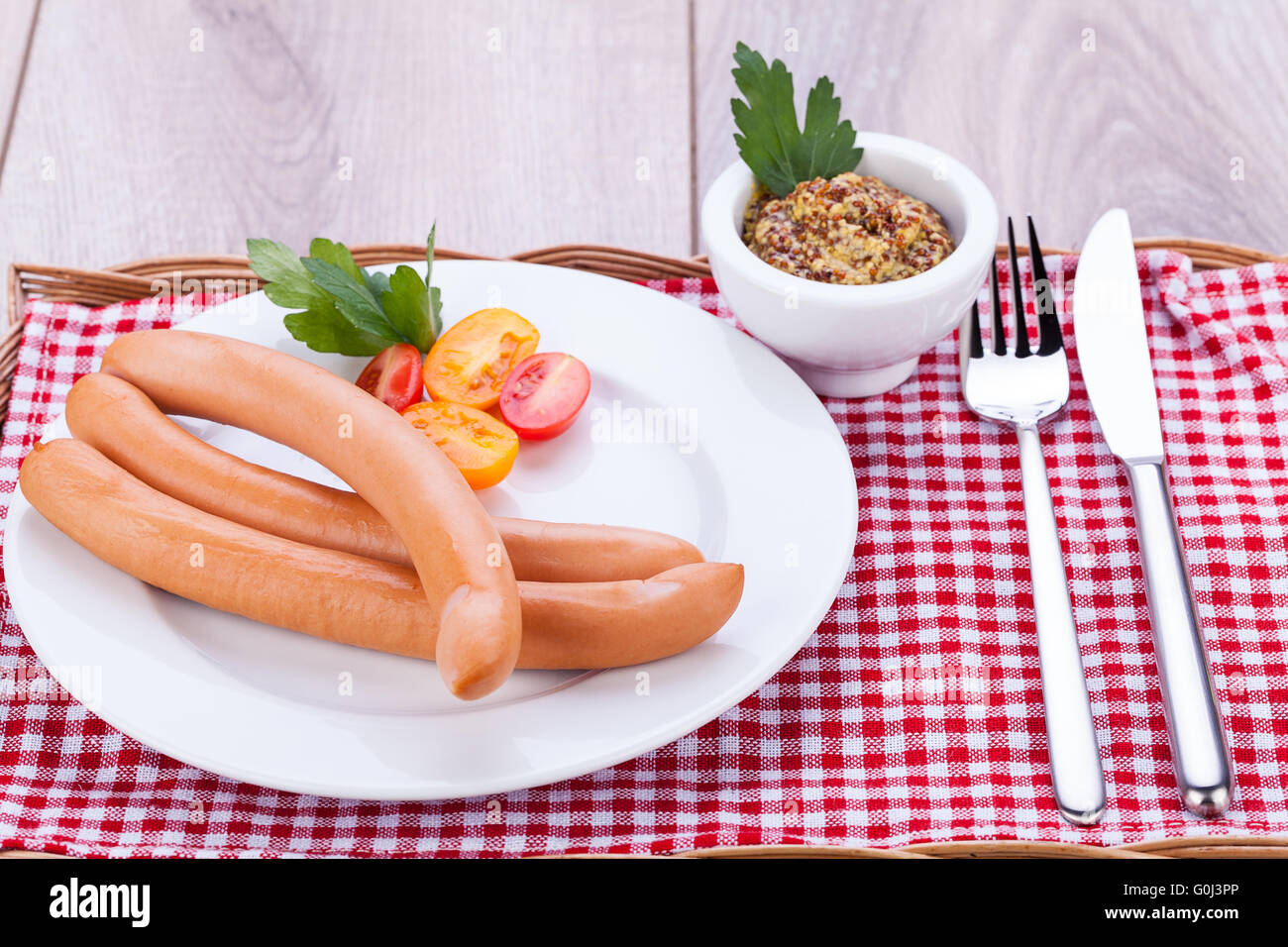 tasty traditional pork sausages frankfurter snack food Stock Photo - Alamy