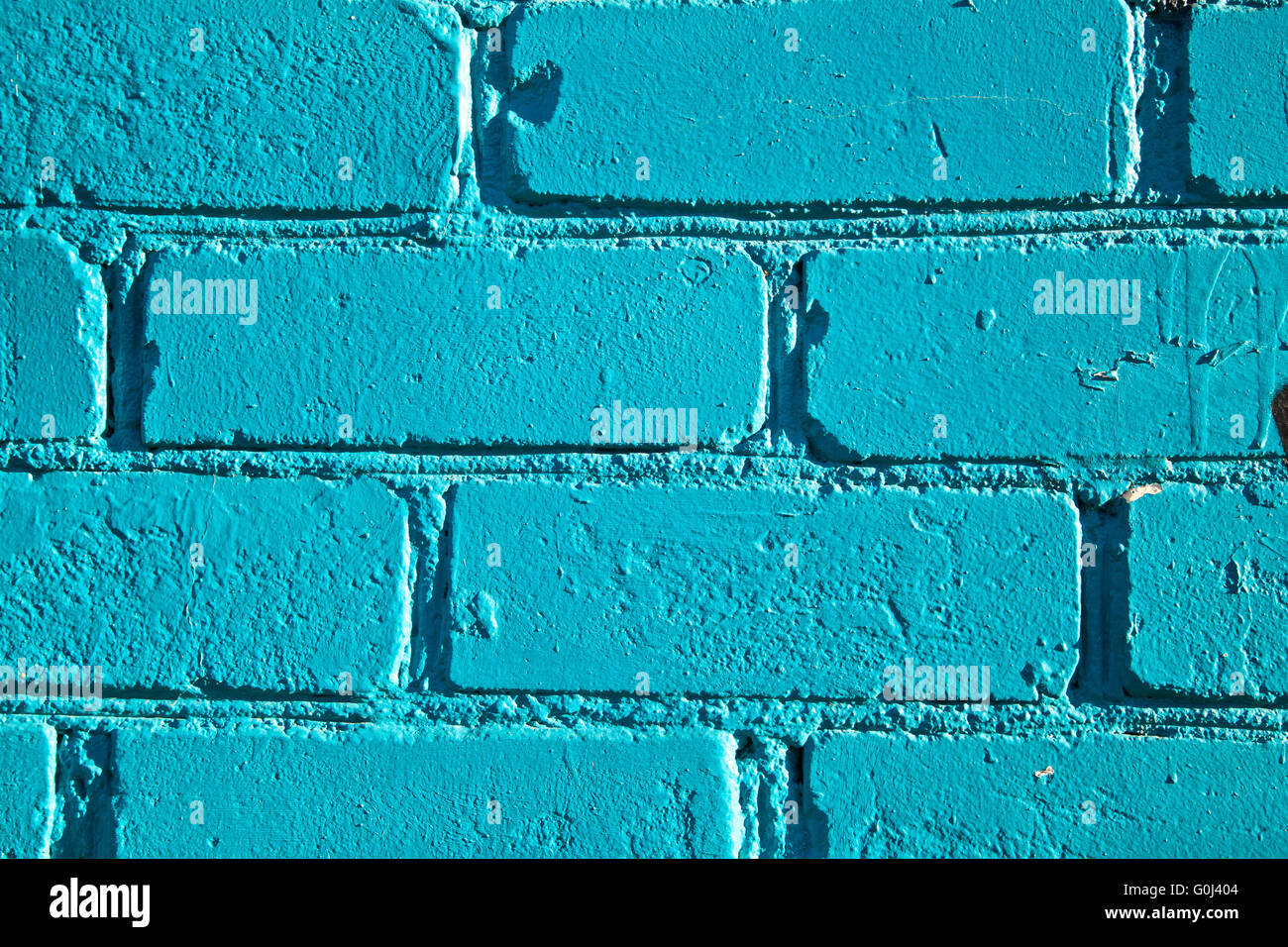 Brick wall painted blue Stock Photo - Alamy