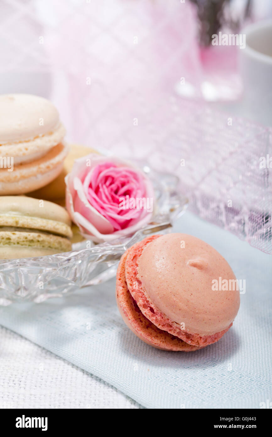 traditional delicious sweet macarons coffee Stock Photo - Alamy