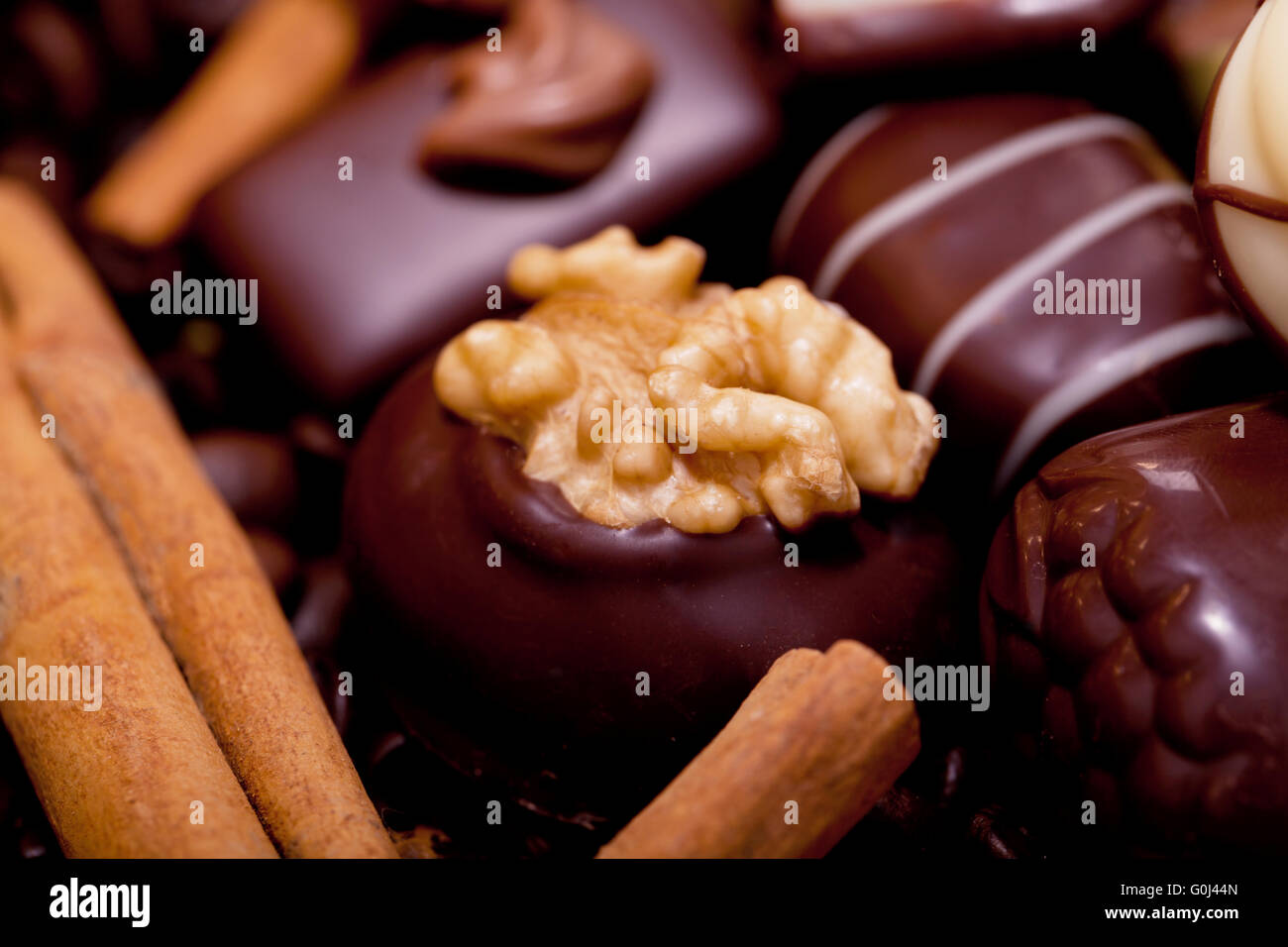 collection of different sweet chocolate pralines Stock Photo - Alamy