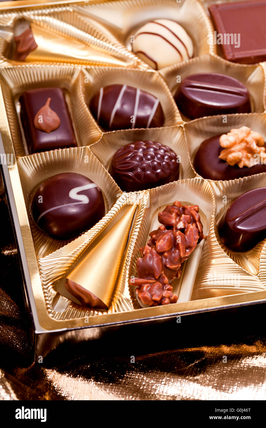 collection of different sweet chocolate pralines Stock Photo - Alamy