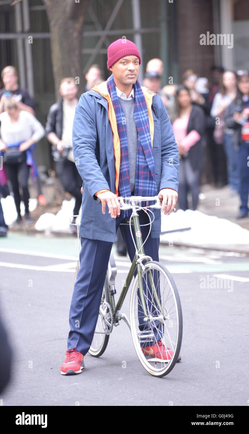 Will Smith on the film set of 'Collateral Beauty' Featuring: Will Smith ...