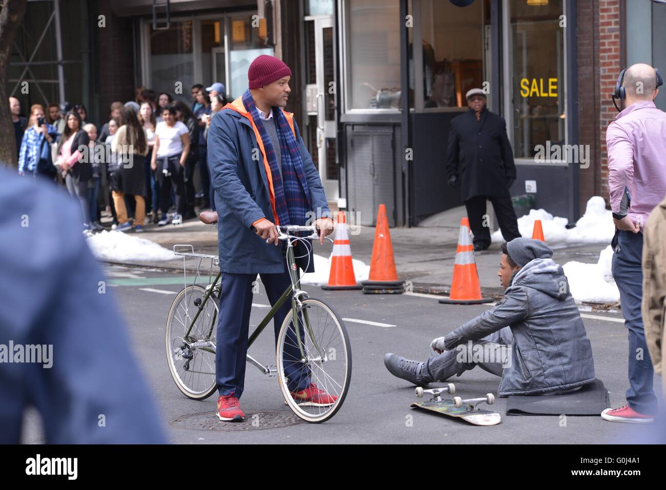 Will Smith on the film set of 'Collateral Beauty' Featuring: Will Smith ...
