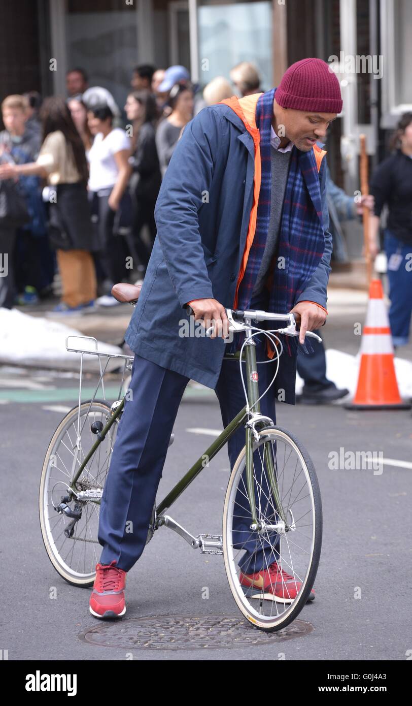 Will Smith on the film set of 'Collateral Beauty' Featuring: Will Smith ...
