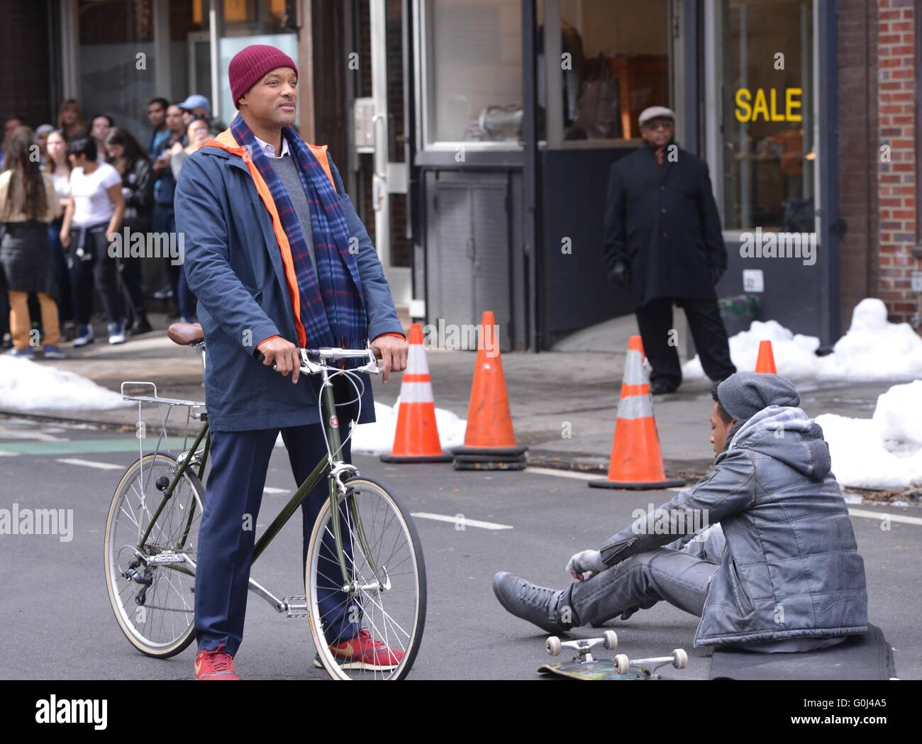 Will Smith on the film set of 'Collateral Beauty' Featuring: Will Smith ...
