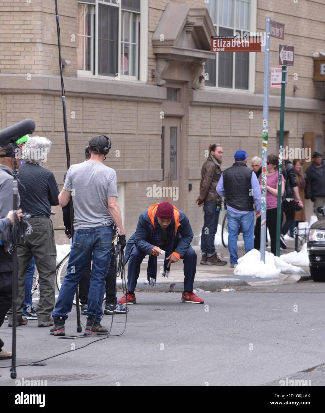 Will Smith on the film set of 'Collateral Beauty' Featuring: Will Smith ...