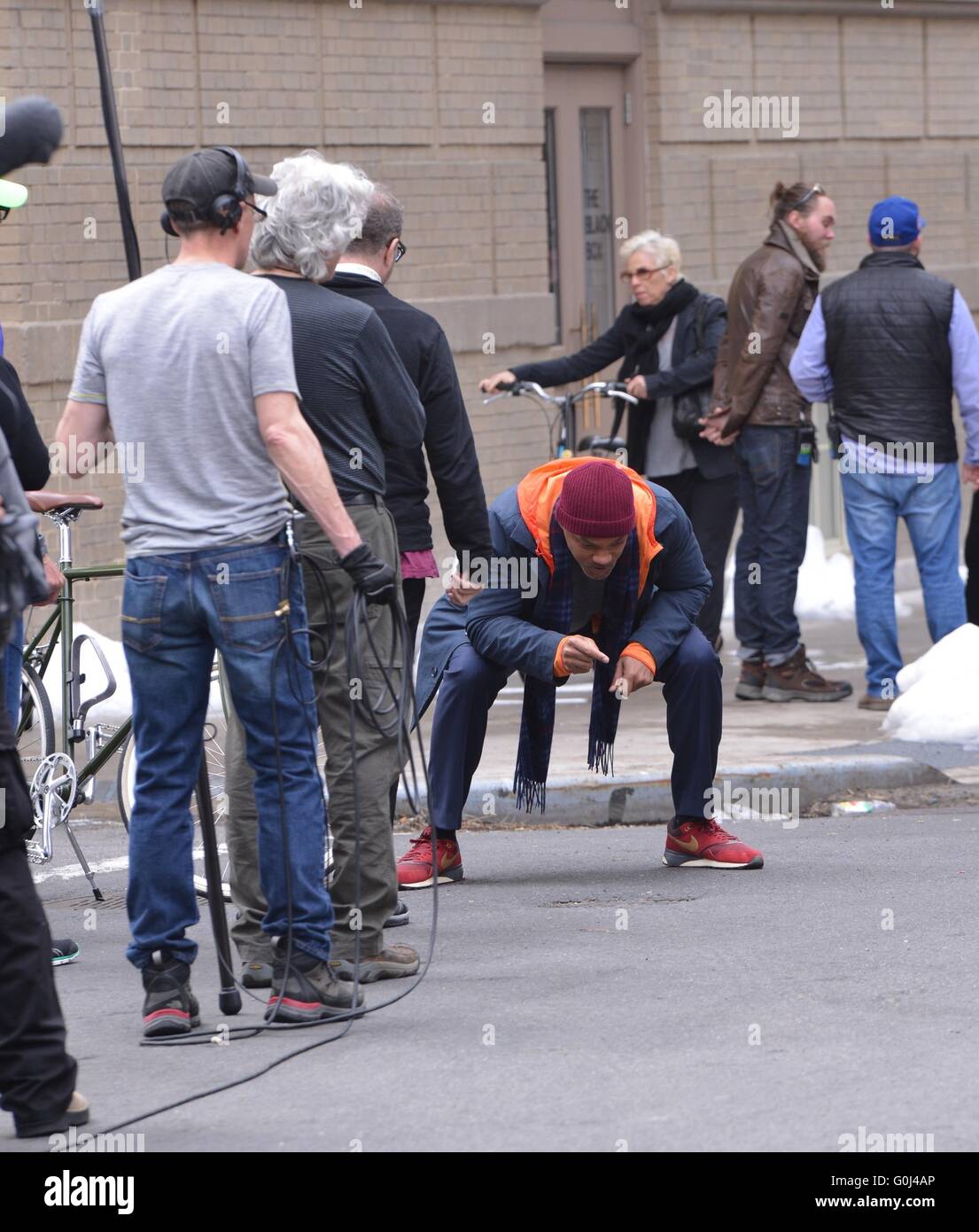 Will Smith on the film set of 'Collateral Beauty' Featuring: Will Smith ...