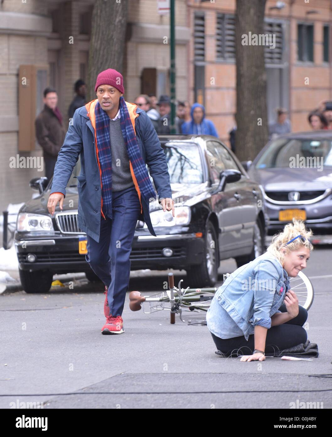 Will Smith on the film set of 'Collateral Beauty' Featuring: Will Smith ...