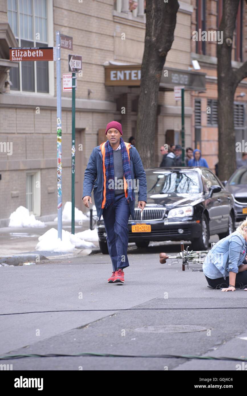 Will Smith on the film set of 'Collateral Beauty' Featuring: Will Smith ...