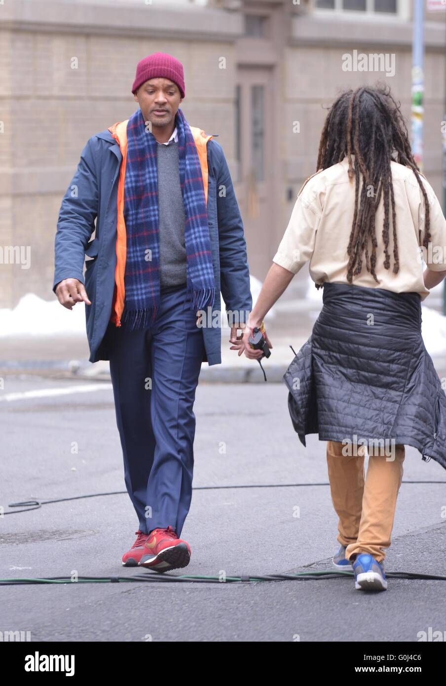 Will Smith on the film set of 'Collateral Beauty' Featuring: Will Smith ...