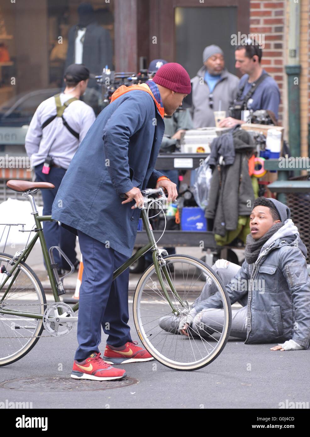 Will Smith on the film set of 'Collateral Beauty' Featuring: Will Smith ...