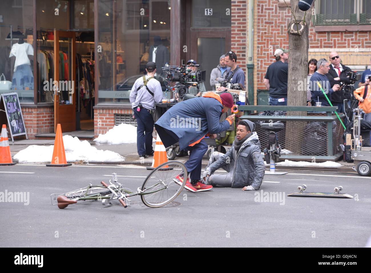 Will Smith on the film set of 'Collateral Beauty' Featuring: Will Smith ...