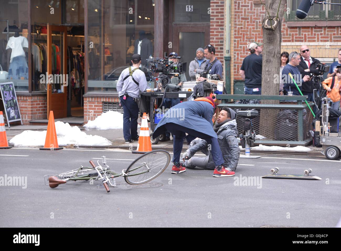 Will Smith on the film set of 'Collateral Beauty' Featuring: Will Smith ...