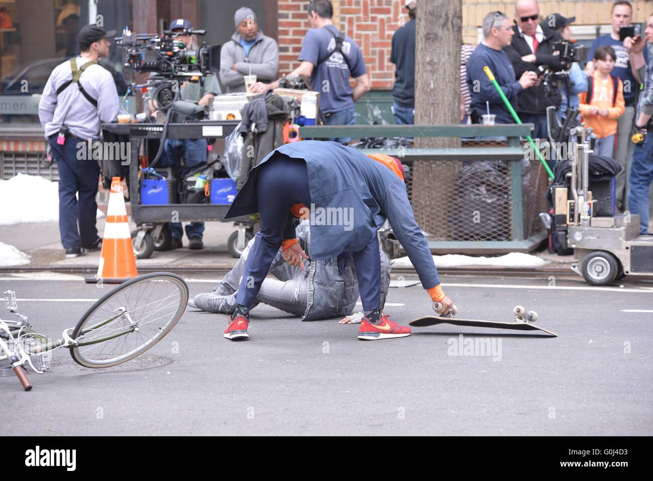 Will Smith on the film set of 'Collateral Beauty' Featuring: Will Smith ...