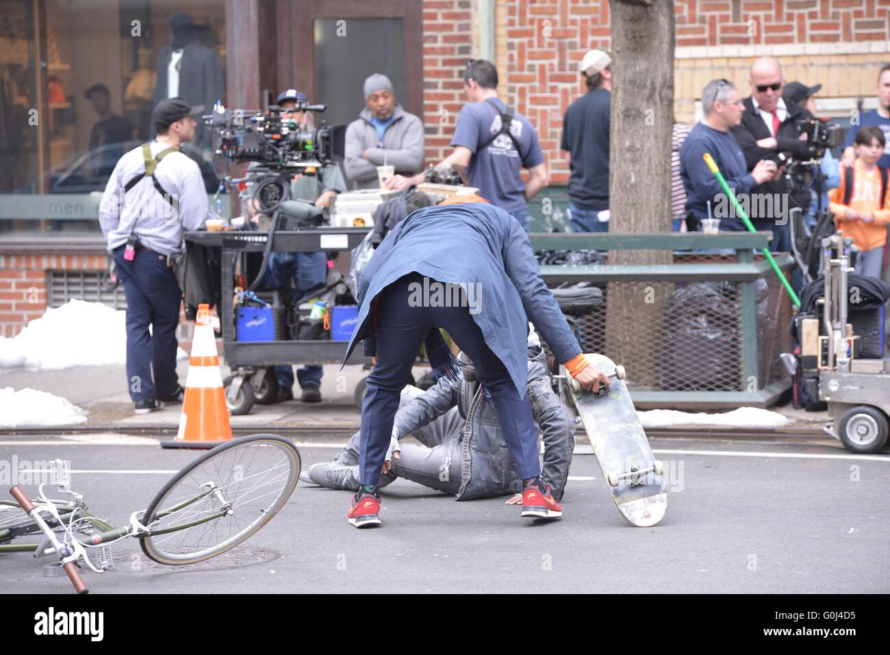 Will Smith on the film set of 'Collateral Beauty' Featuring: Will Smith ...
