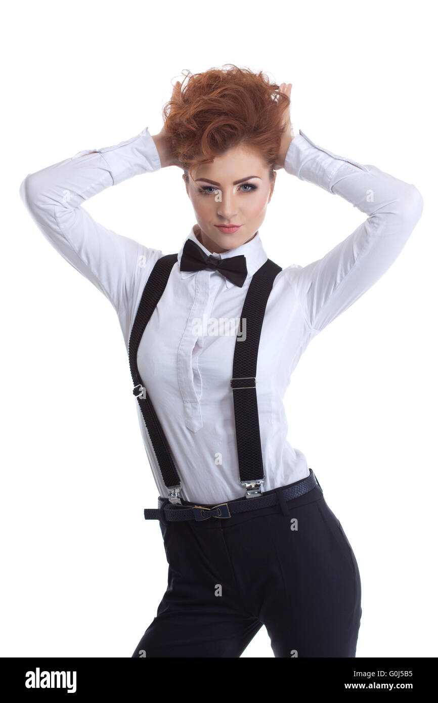 Cute redhead girl posing in hi-res stock photography and images - Alamy