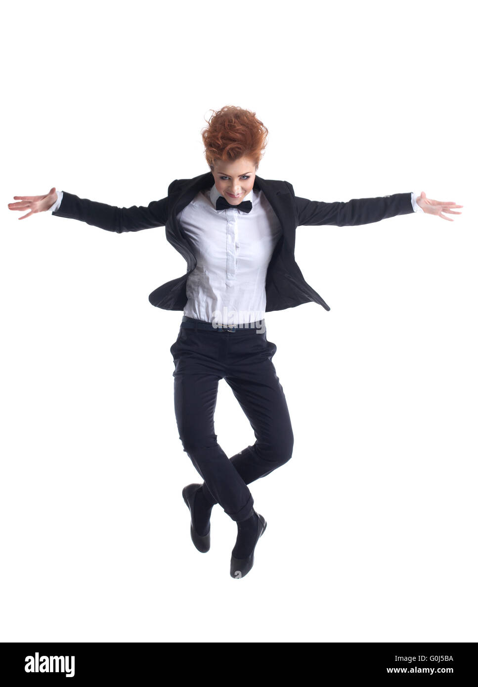 Smiling dancer jumping isolated hi-res stock photography and images - Alamy