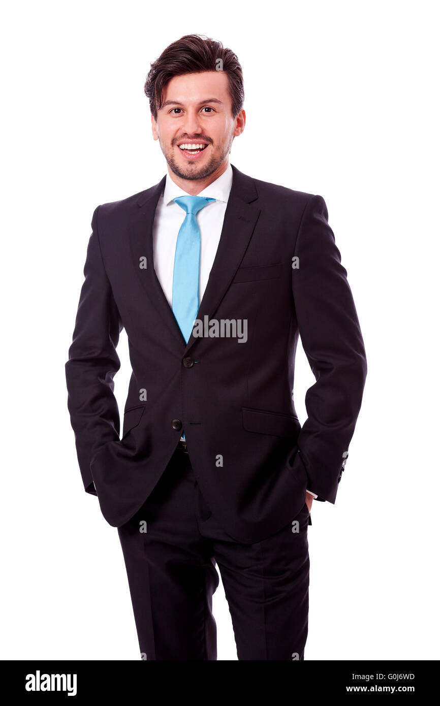 successful young business man smiling isolated Stock Photo - Alamy
