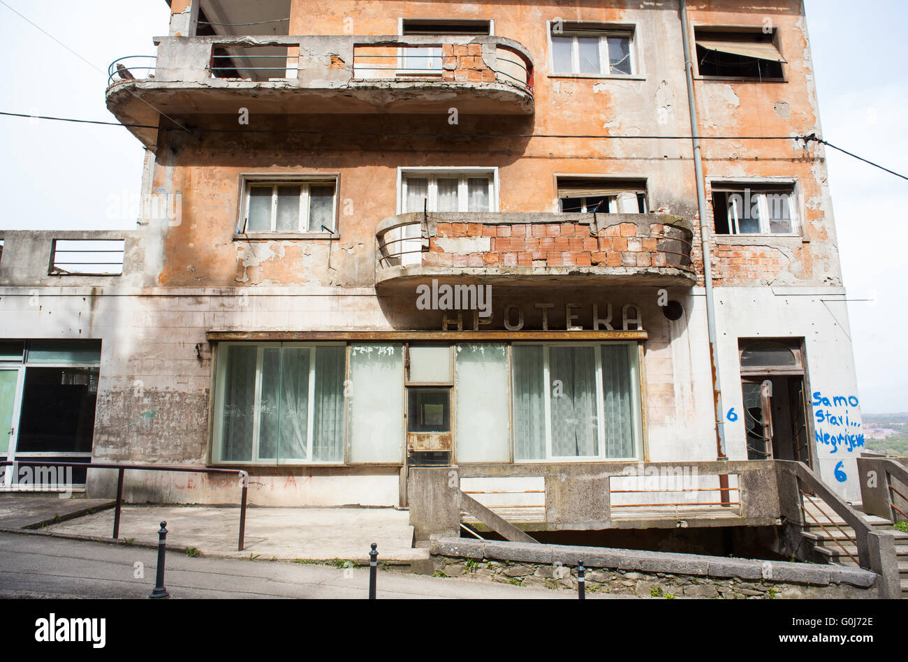 View of old abandoned building Stock Photo - Alamy