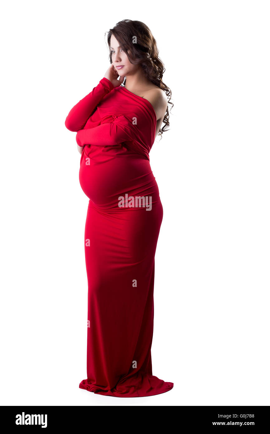Elegant pregnant brunette posing in hi-res stock photography and images ...