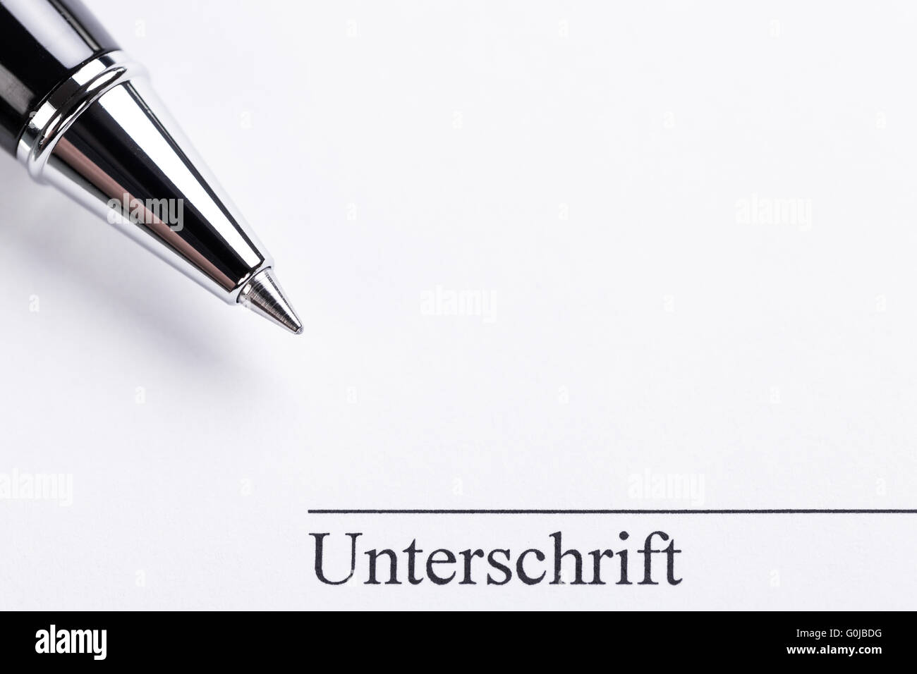 macro closeup sign document contract pen filler Stock Photo - Alamy
