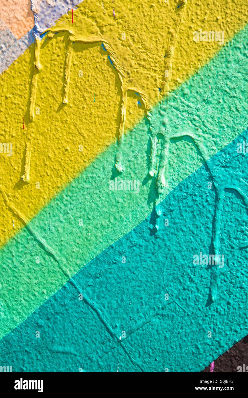 Color wall with abstract painted pattern and paint drips Stock Photo ...