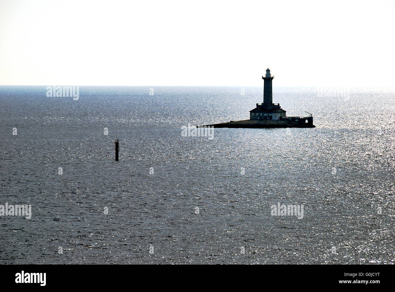 Premantura, Istria, Croatia. The island of Porer with lighthouse Stock ...