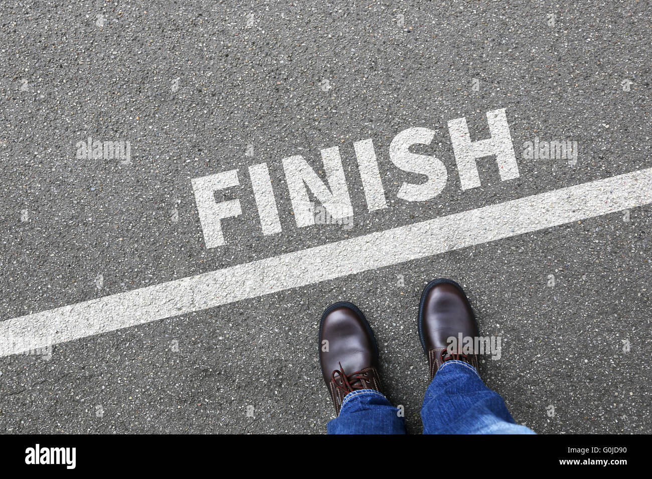 Finish line winning success running race businessman business man ...